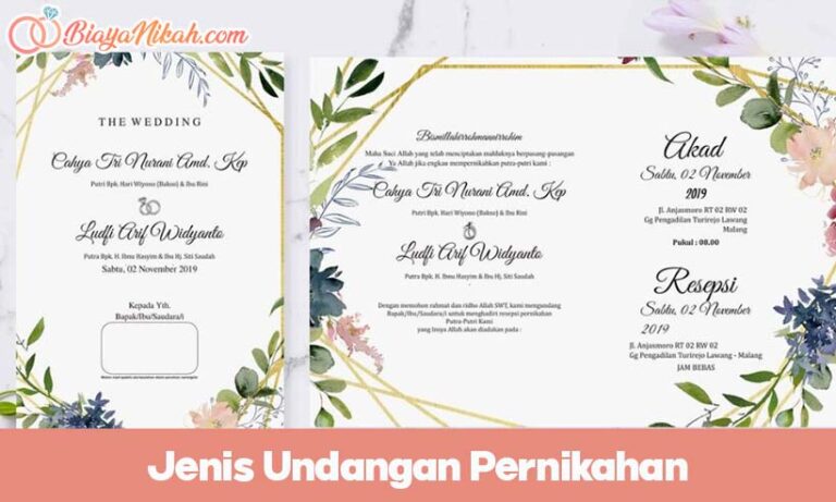 11 Jenis Undangan Pernikahan 2026, Kertas dan Digital - Biayanikah.id